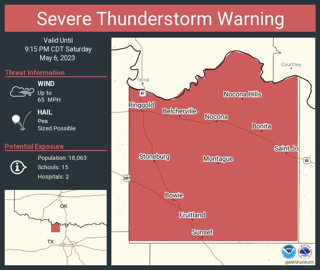 Nws Fort Worth On Twitter Severe Thunderstorm Warning Including Bowie