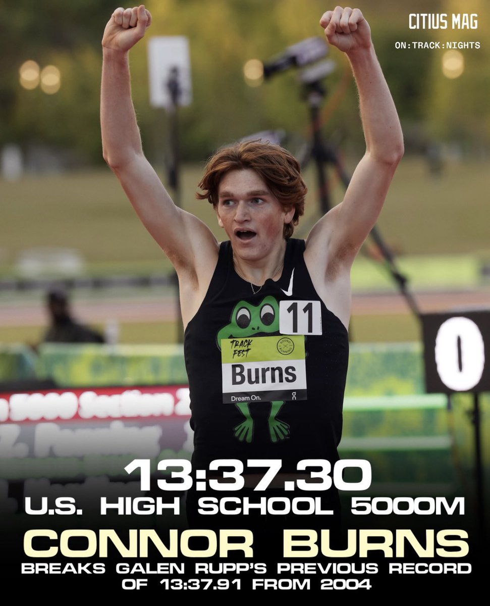 CITIUS MAG on Twitter: "U.S. HIGH SCHOOL RECORD‼️ Connor Burns runs 13:37.30 at @sound_running’s ...