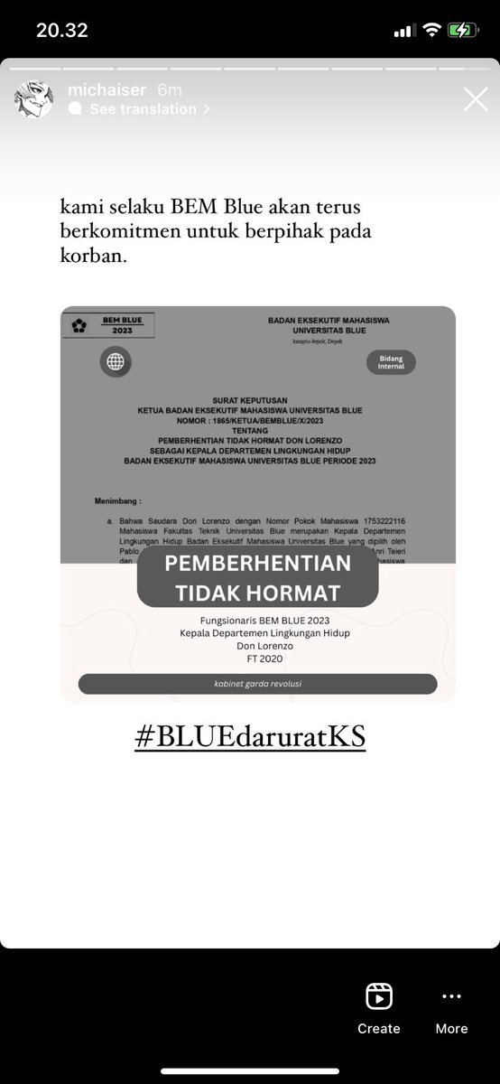 rael ☆ ia on Twitter: "beberapa cuplikan isi instastory inti bem blue yang turut meramaikan."