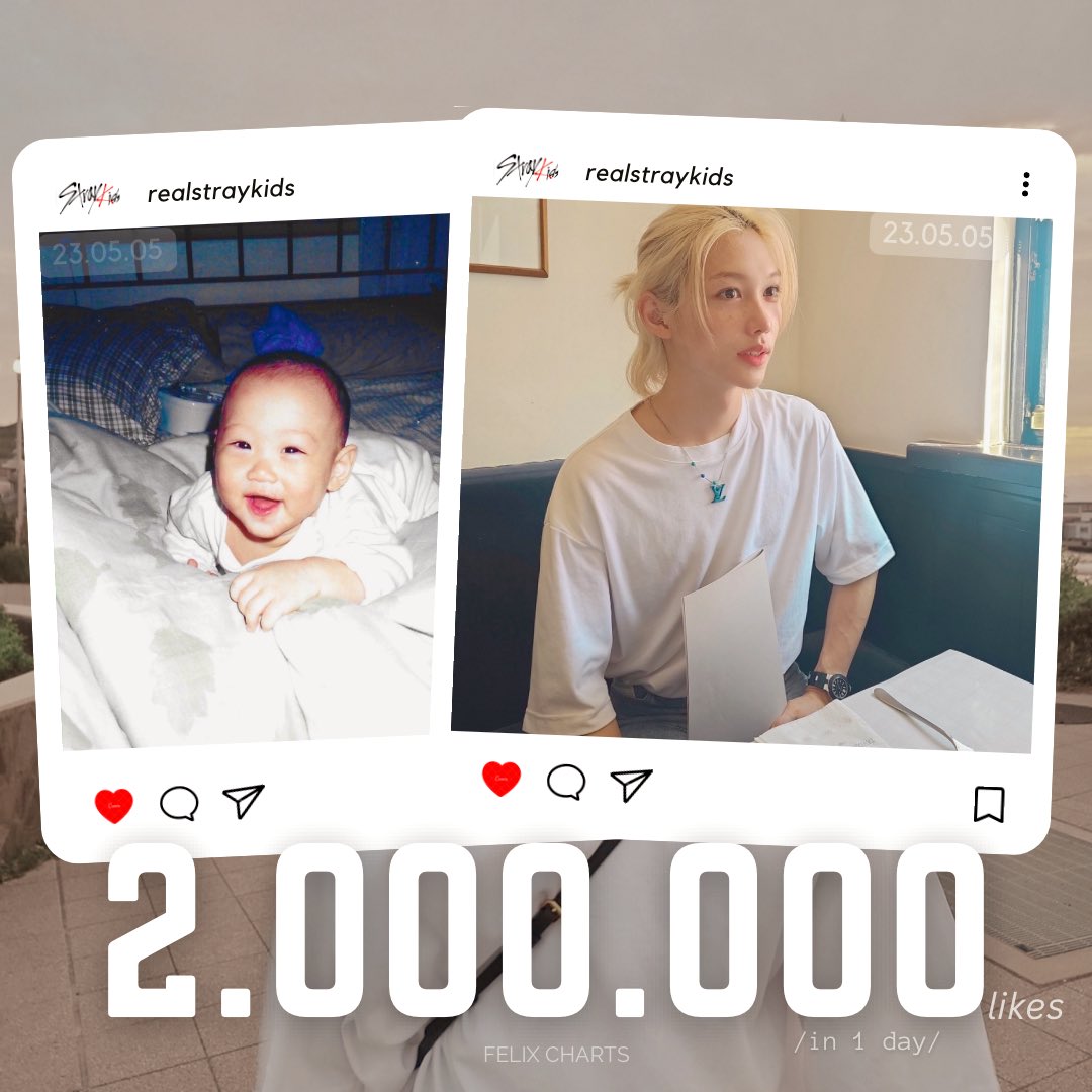 FELIX CHARTS on Twitter: "📊 #FELIX’s 2 Instagram posts on Children’s Day both surpassed 2 ...