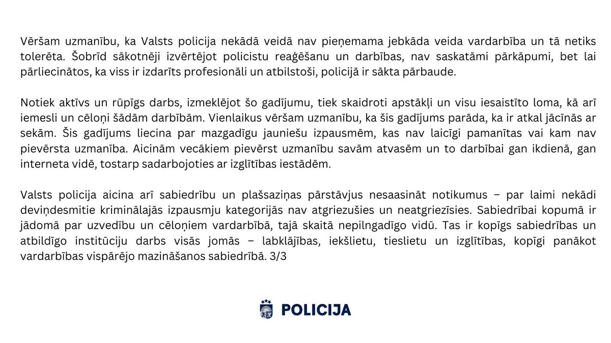 Valsts policija on Twitter: Valsts policija on Twitter: