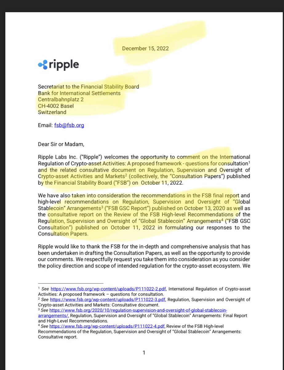 Mr. Man on Twitter: "1/ @Ripple “We have also taken into consideration the recommendations in ...