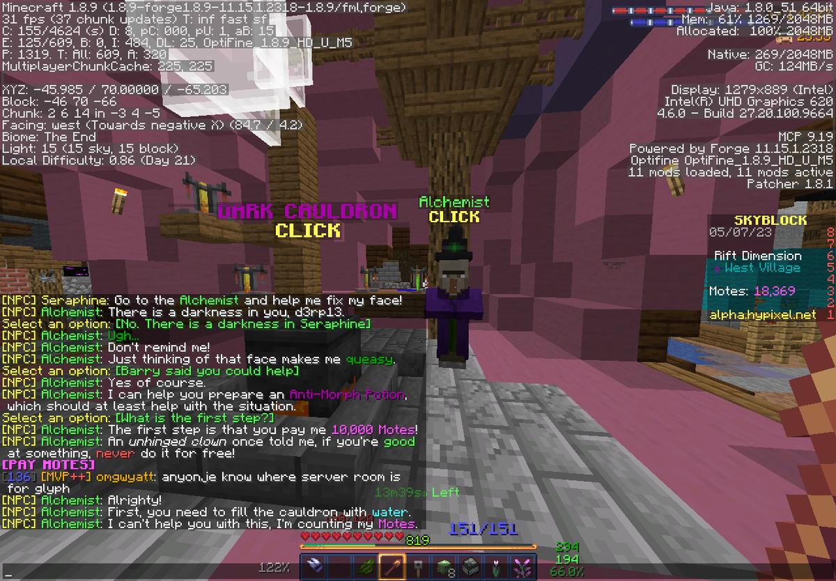 Skyblock Today on Twitter: "For the final helmet upgrade, complete Seraphine’s quest. Seraphine ...