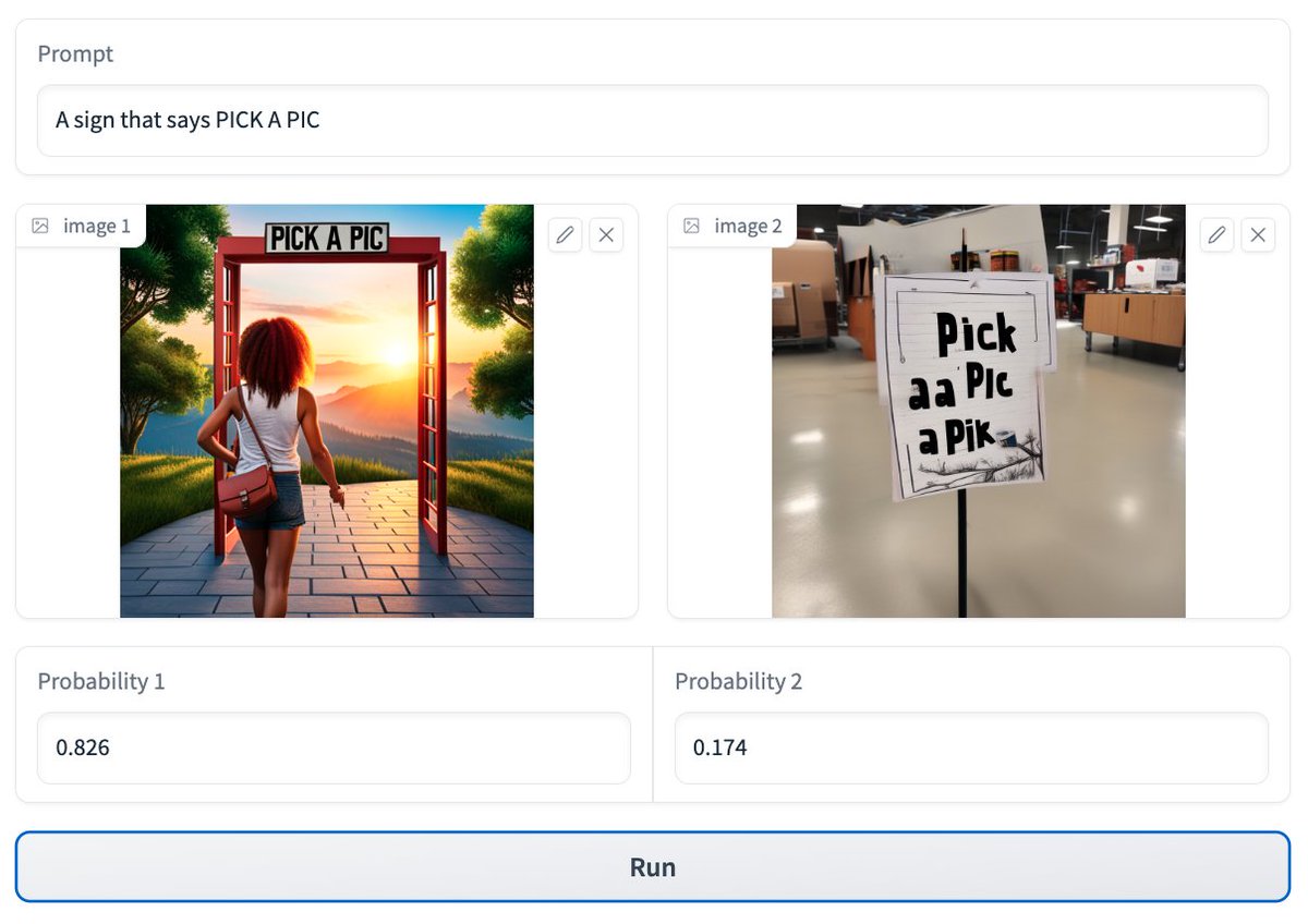 Yuval Kirstain on Twitter: "Check out our demo for PickScore - a scoring function that ...