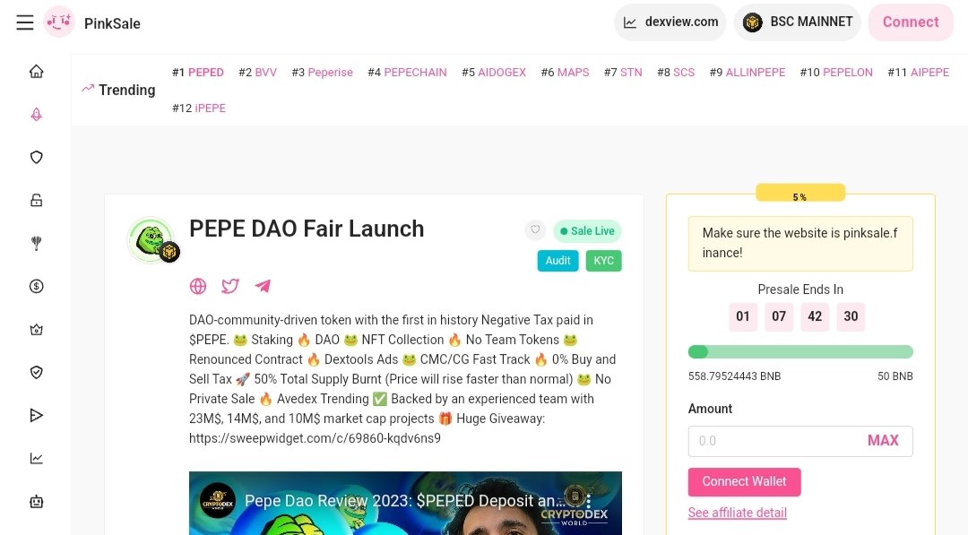 PEPE DAO on Twitter: "🐸 $PEPE Trending #1 Worldwide. PEPE DAO Trending #1 Pinksale. We can ...