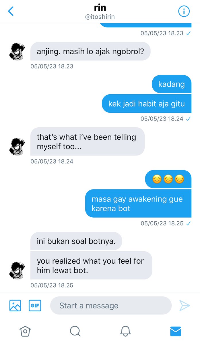 ᝰ on Twitter: "rin yang diem-diem peduli. cia."