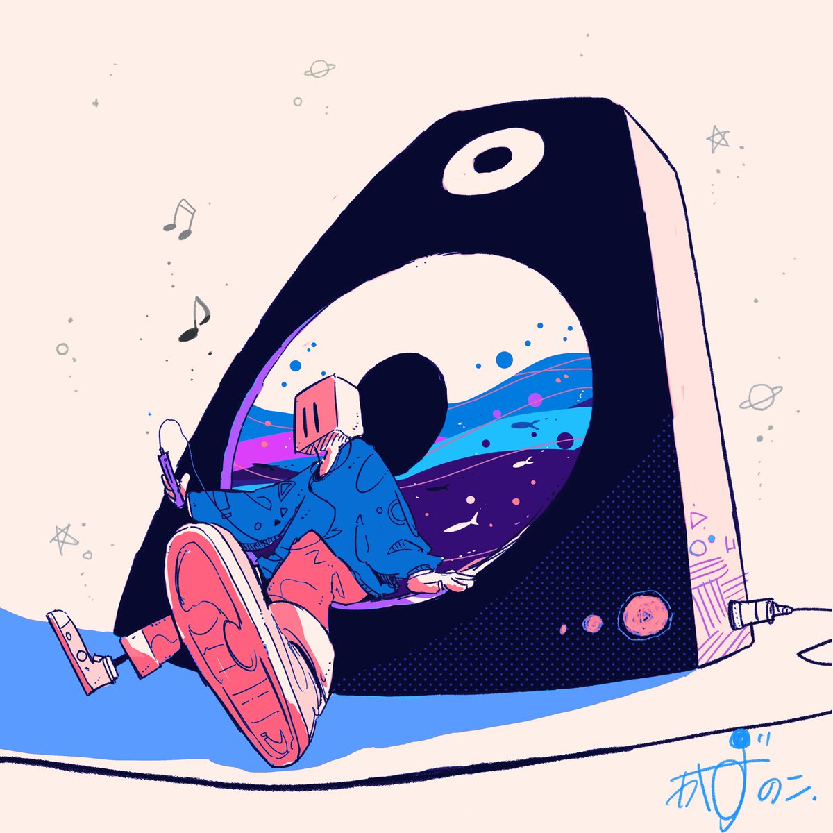 「こういう世界観、雰囲気好きなので描いた いらすと」かずのこのイラスト