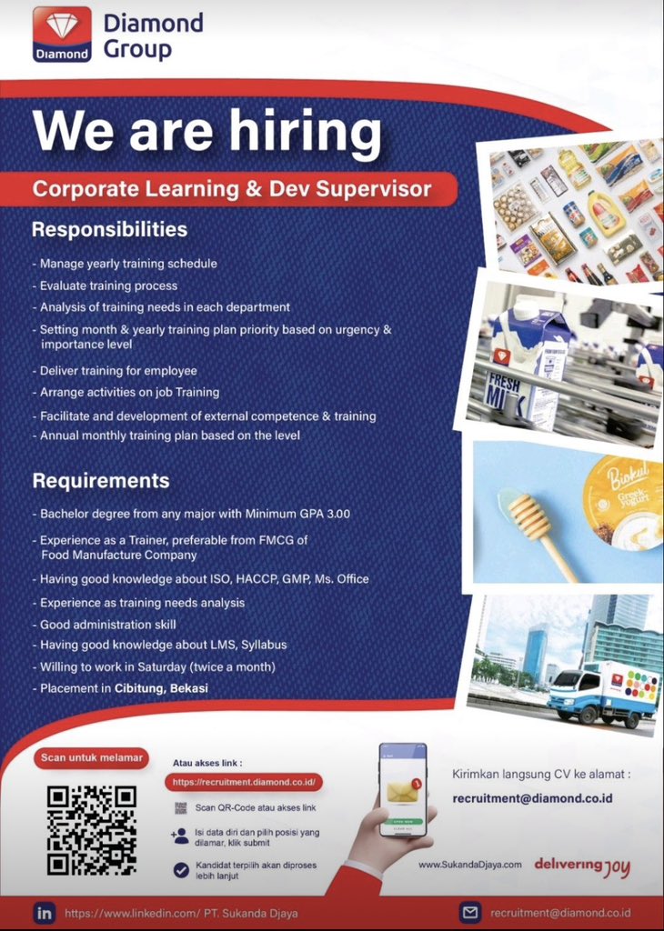 Tahun Ini Bisa Dapet Kerja, Yakin! on Twitter: "#LokerPam - PT Sukanda Djaya (Diamond Cold ...