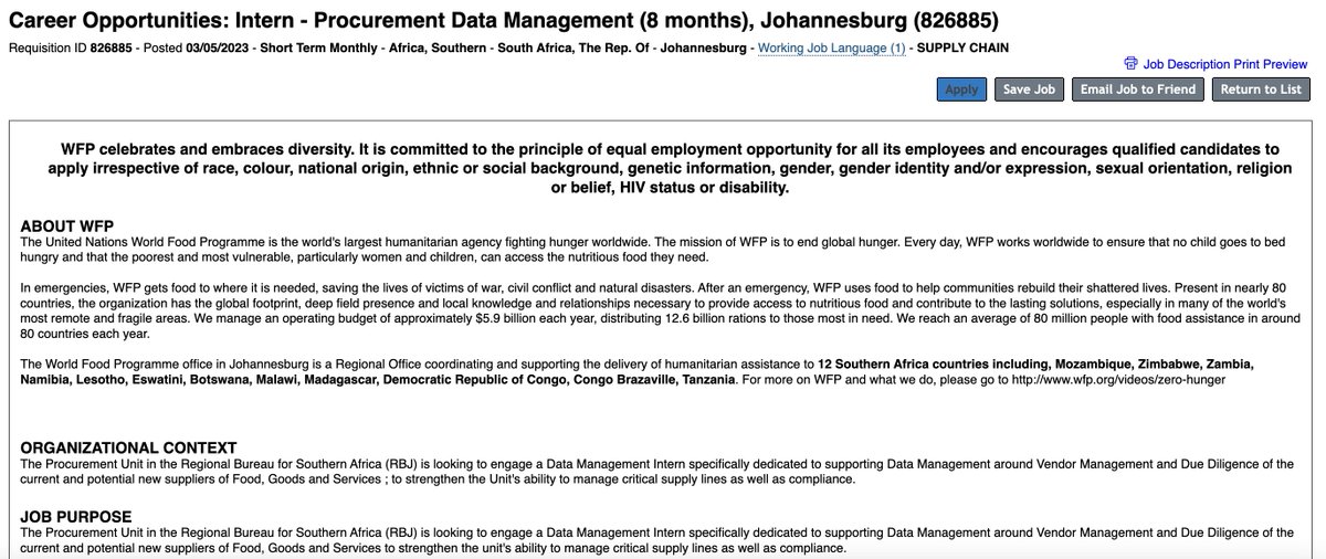 yüthconnect. on Twitter: "📌United Nations World Food Programme (WFP) - Procurement Assistant ...