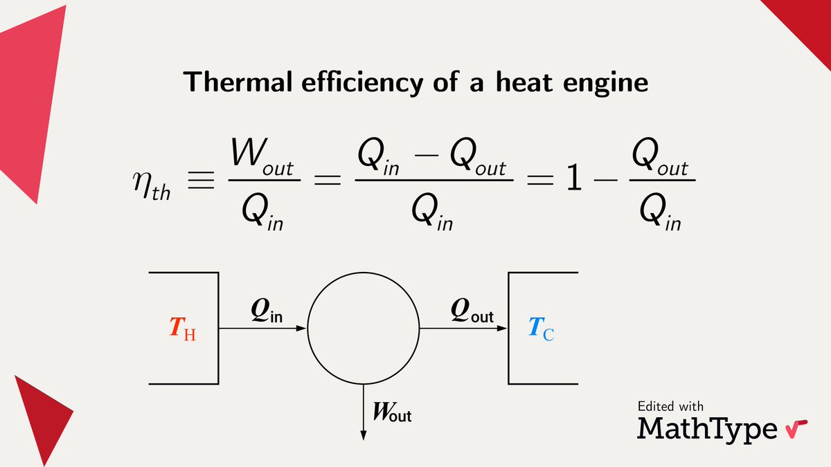 MathType on Twitter: "Heat engines transform thermal energy (heat) into ...