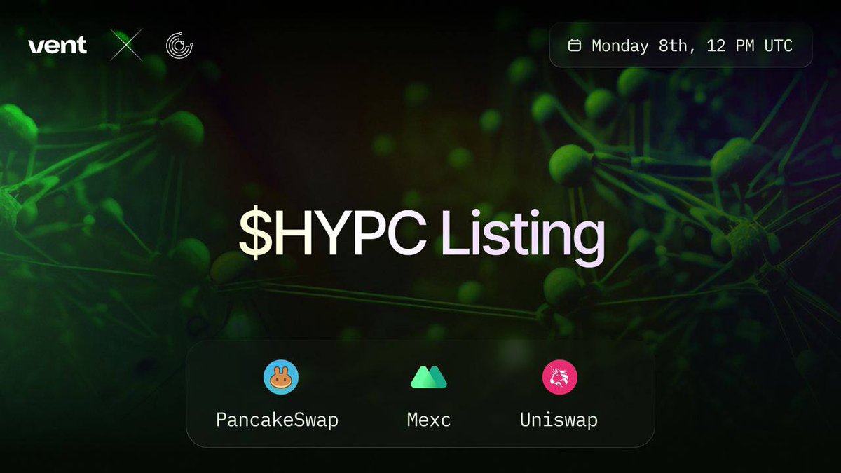 Vent Finance on Twitter: "Today is @HyperCycle_AI Listing Day⚡⚡👏 $HYPC Listing Details: 🔹Listing ...