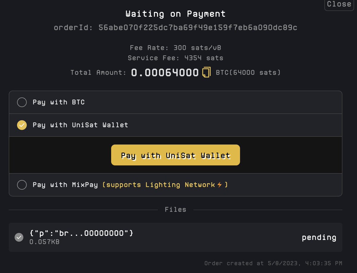 BitGod on Twitter: "5/ Minting cont.(See Pictures) If you chose unisat you can easily connect ...