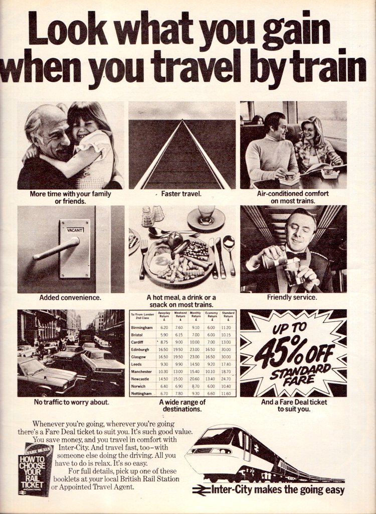 Graeme Wood on Twitter: "In 1977 Look what you gain when you travel by train! Inter-City makes ...