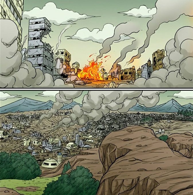 Future Trunks' Destroyed World, Year.. | Dragon Ball Manga Panels さんの ...