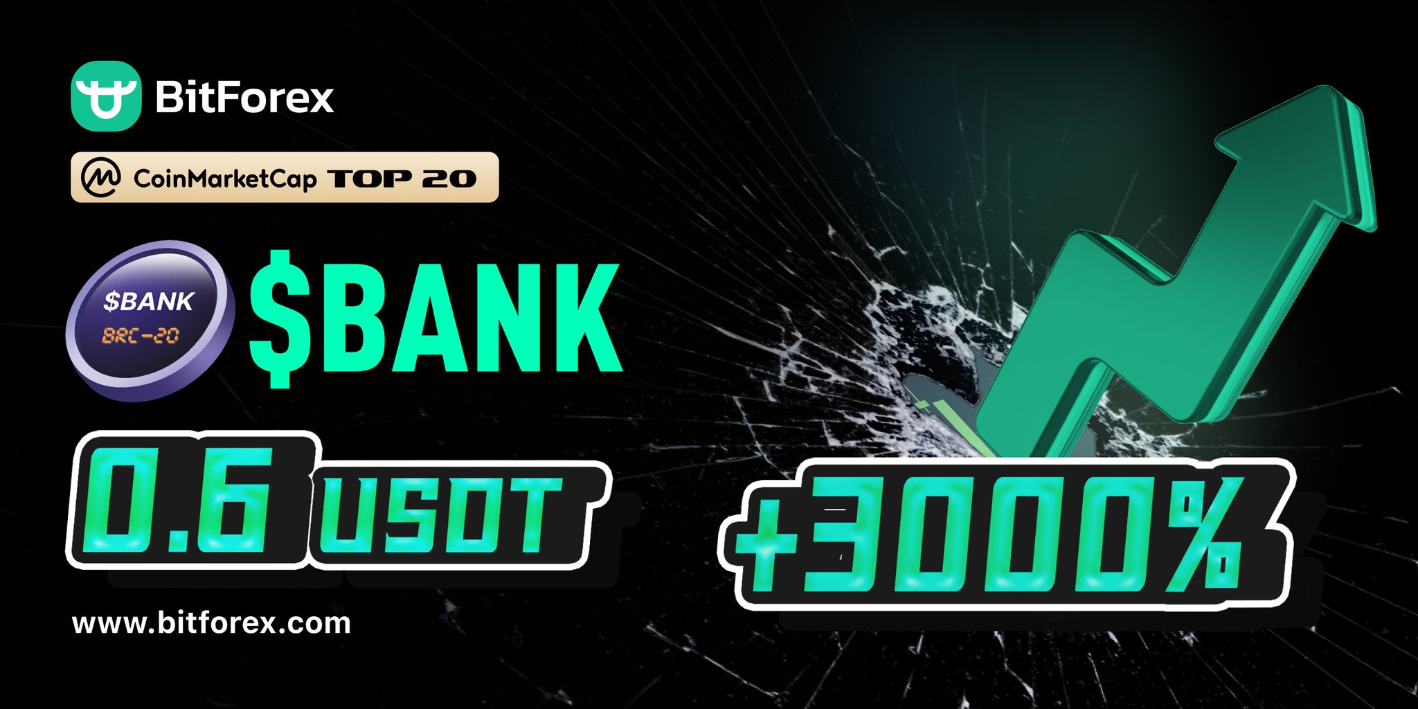 BitForex on Twitter: "🔥🔥🔥#BANK IOU on BitForex 💰A chance to WIN 100 $BANK! 🟢Like 🟢Retweet 🟢Tag 3 ...