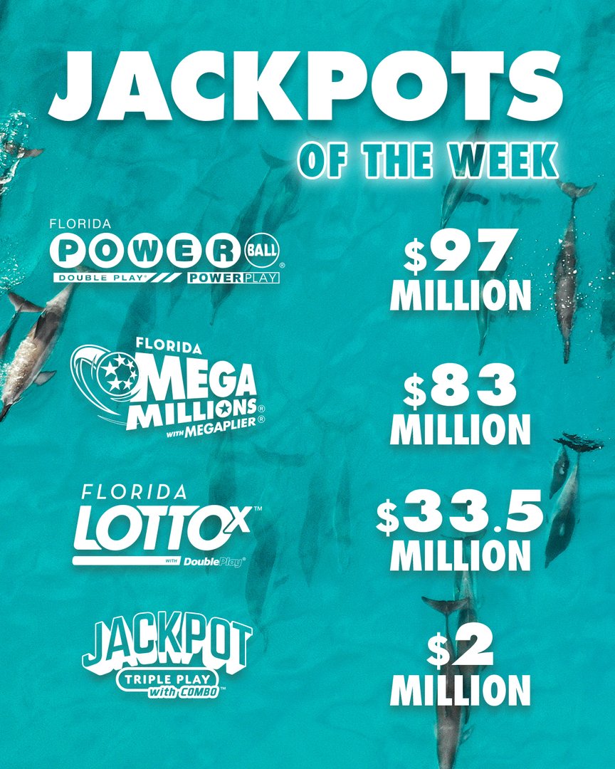 Florida Lottery on Twitter: "Dive into this week's jackpots! 🐬 𝘞𝘩𝘪𝘤𝘩 𝘢𝘳𝘦 𝘺𝘰𝘶 𝘭𝘰𝘰𝘬𝘪𝘯𝘨 𝘵𝘰 𝘱𝘭𝘢𝘺 ...