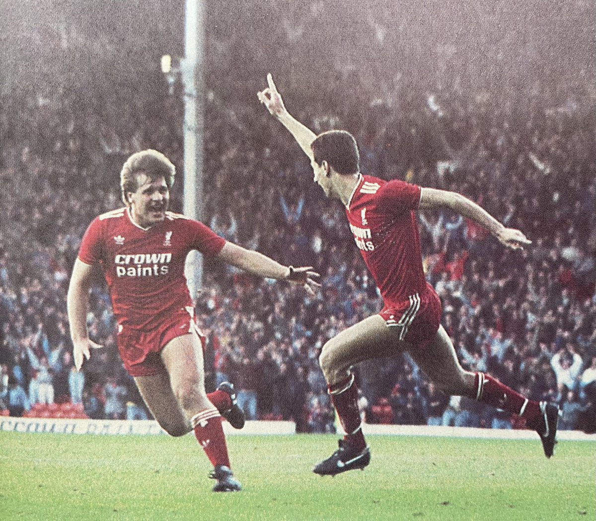 The League Magazine on Twitter: "Jan Molby and Ian Rush celebrate a Liverpool goal"