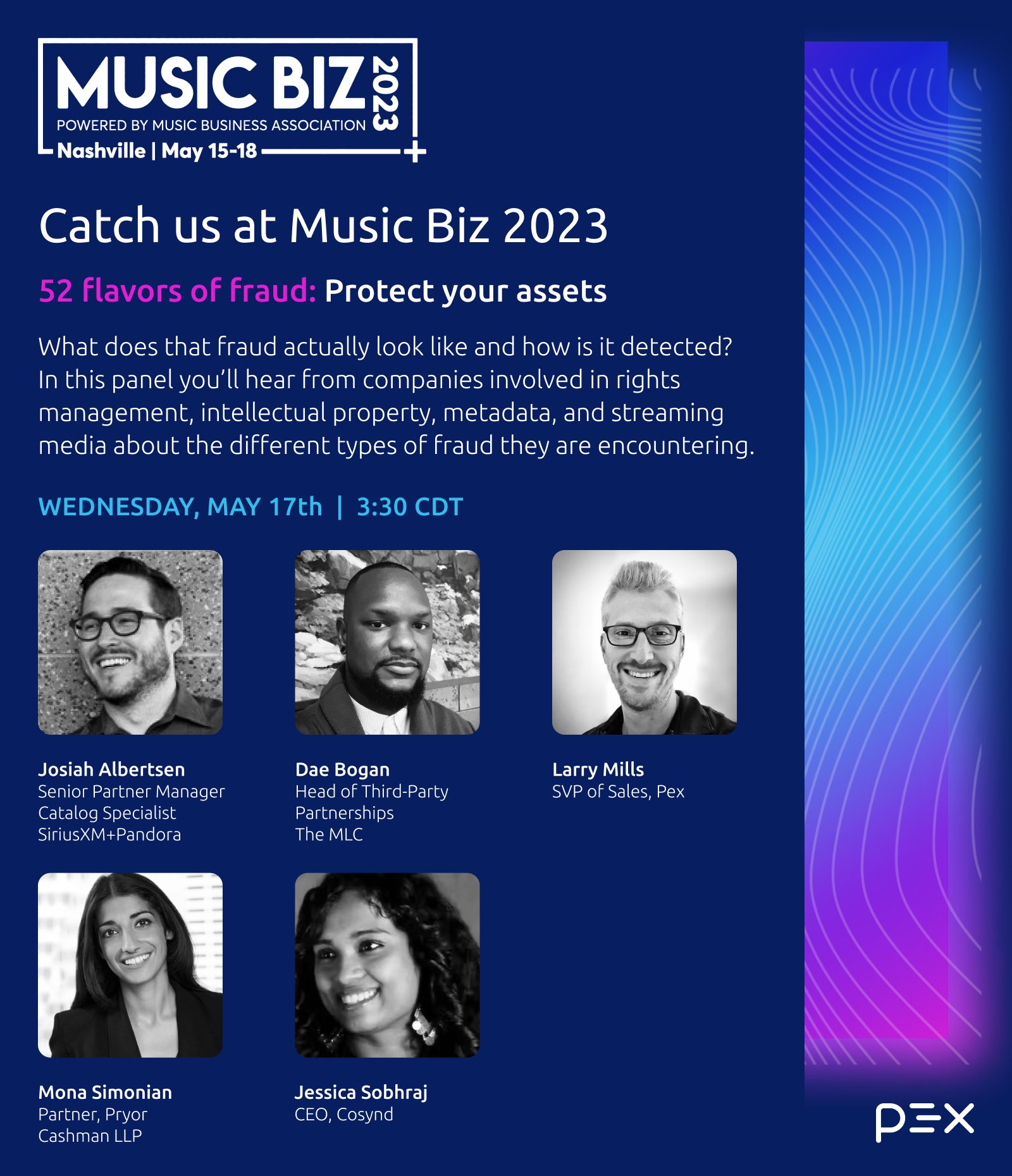 Pex on Twitter: "One more week until #MusicBiz2023! Join our SVP of ...