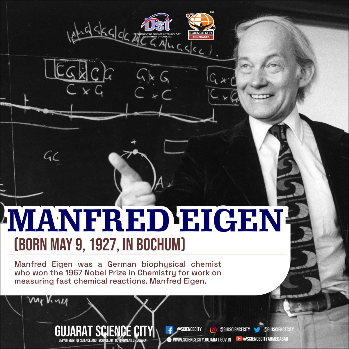 Gujarat Science City on Twitter: "Manfred Eigen, (born May 9, 1927, in Bochum, Germany—died ...