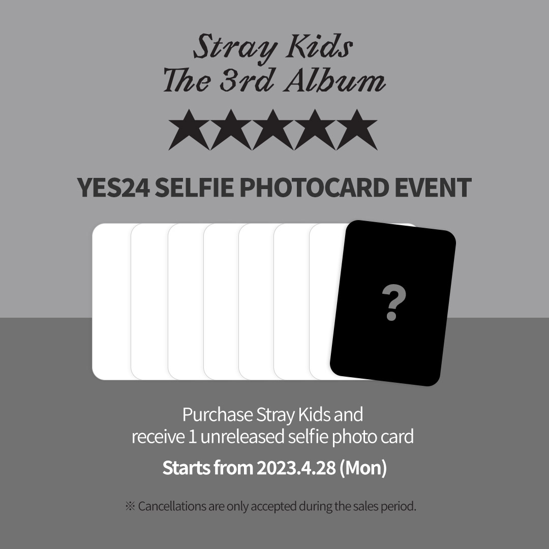 예스24 on Twitter: "[#CD] Stray Kids(스트레이 키즈) “★★★★★ (5-STAR)” #YES24 Selfie Photocards Giveaway ...