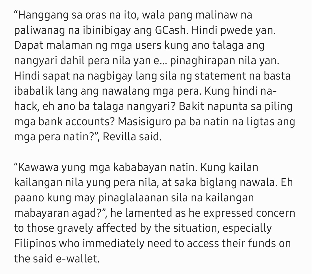 ABS-CBN News on Twitter: "RT @arraperezDZMM: Sen. Bong Revilla asks transparency from GCash ...