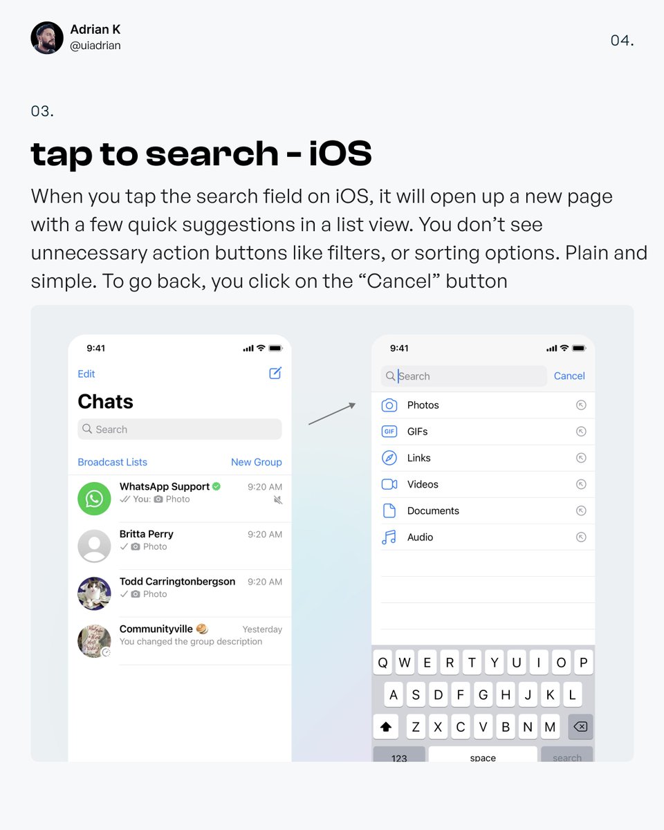 iOS vs Android - key differences in designing search bars 👇 - Thread ...