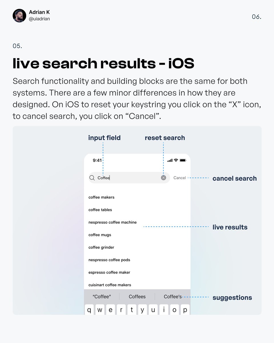 iOS vs Android - key differences in designing search bars 👇 - Thread ...