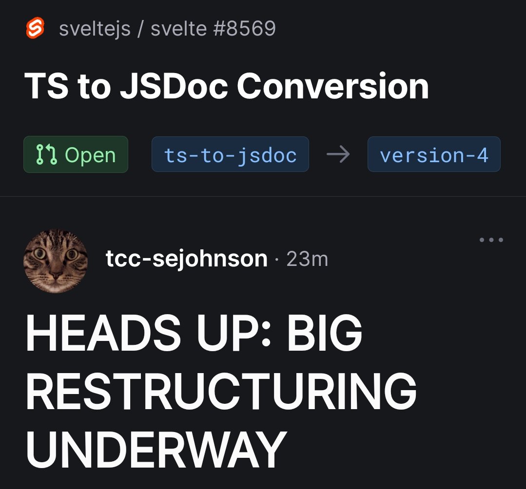 {PuruVijay}.svelte on Twitter: "It's happening!!! Svelte repo is finally being converted from ...