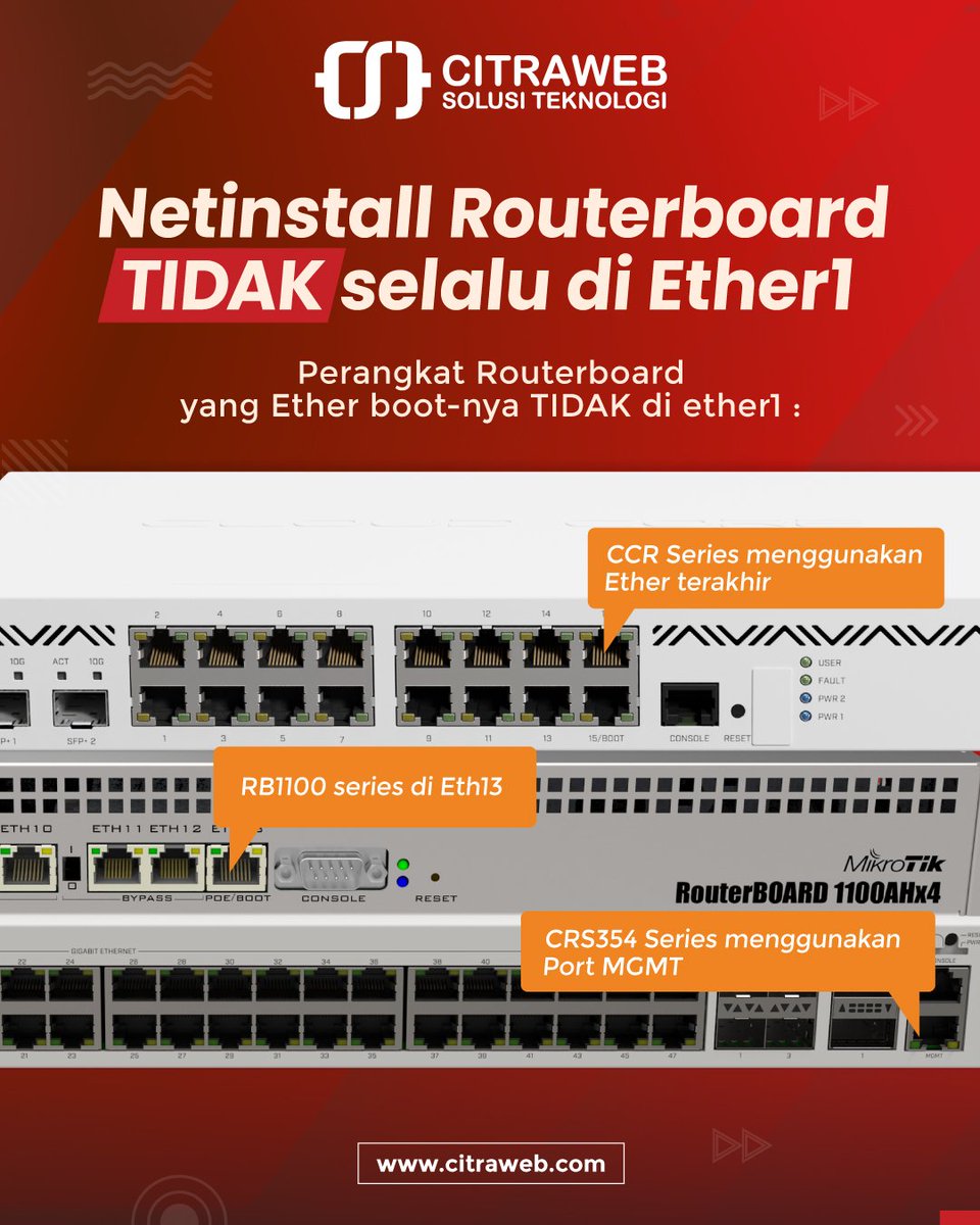 Mikrotik Indonesia on Twitter: "Netinstall Routerboard TIDAK selalu menggunakan Ether1 Karena ...