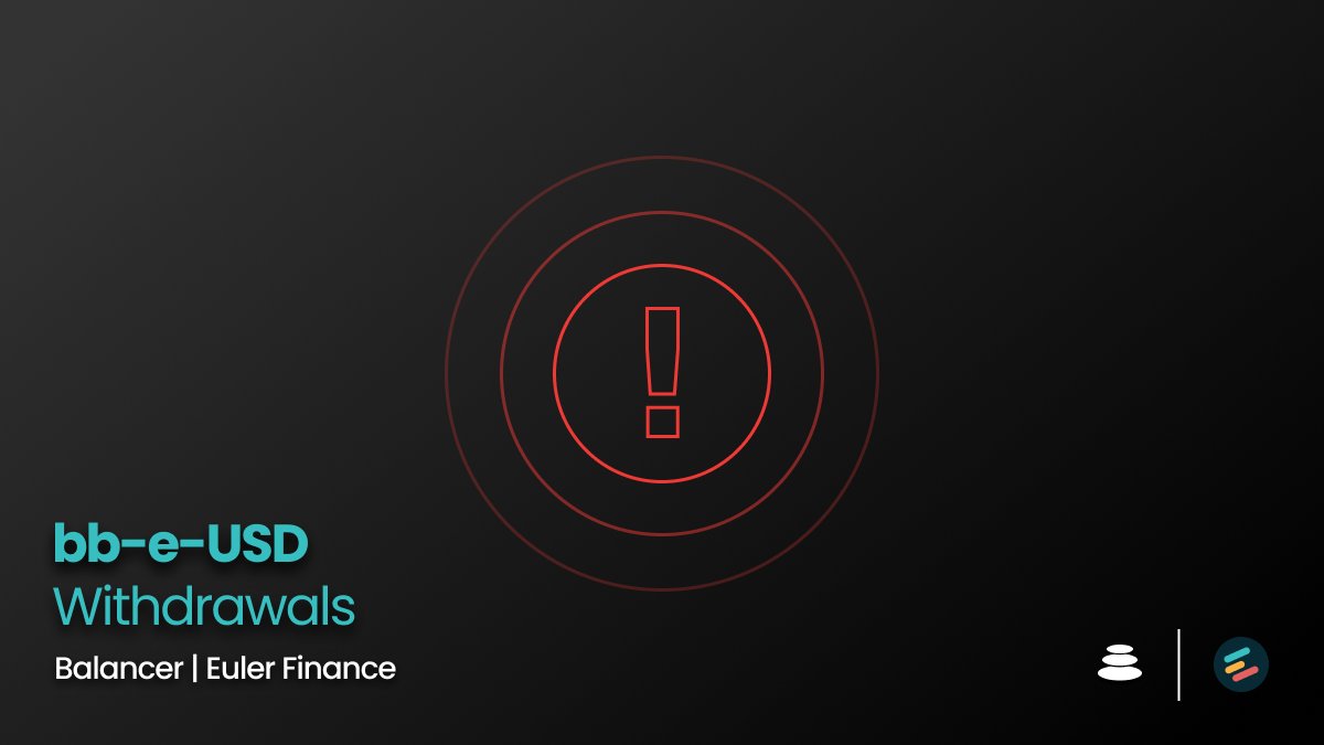 Balancer on Twitter: "Users within bb-e-USD pools can now withdraw funds from @eulerfinance ...
