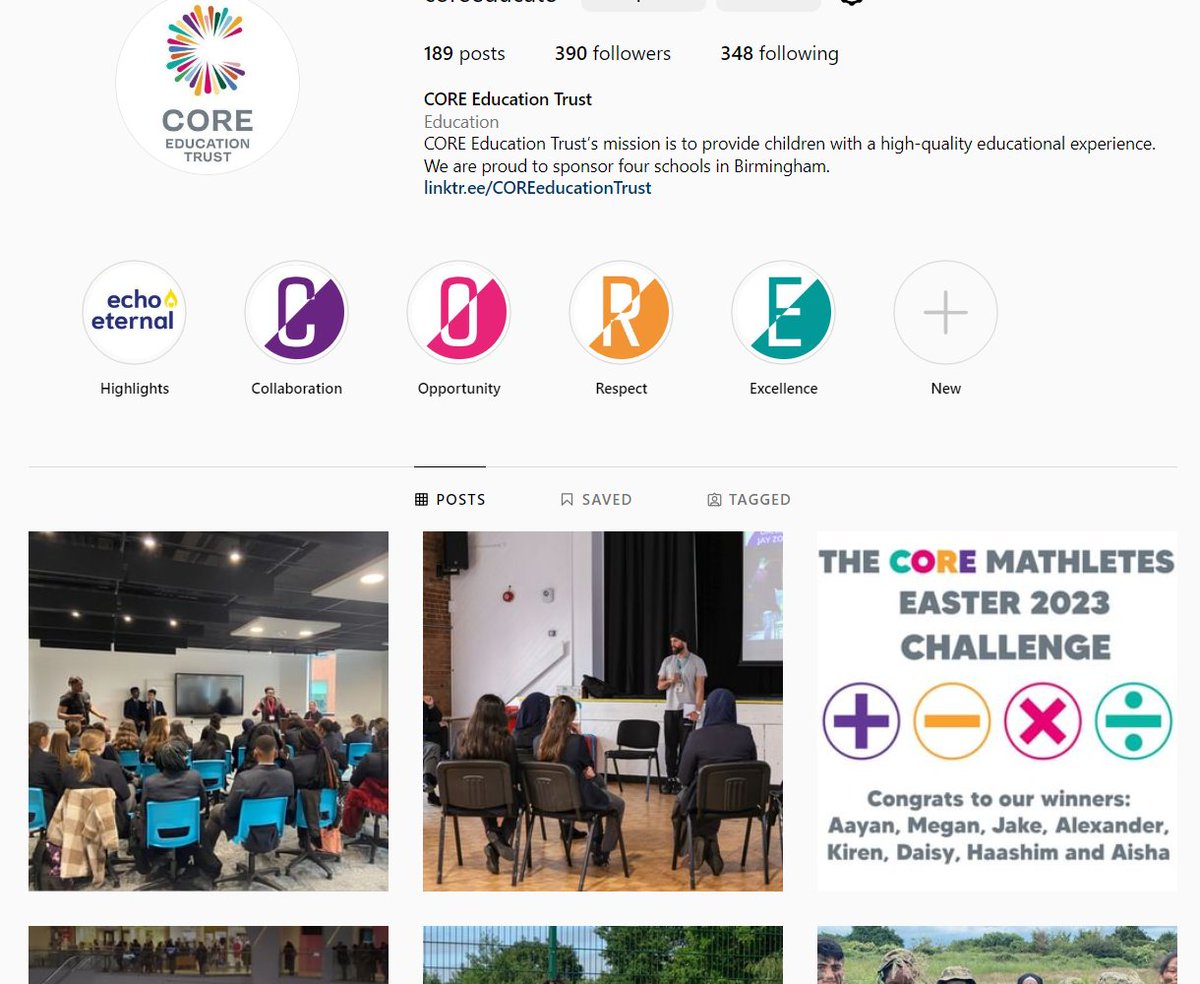 CORE Education Trust on Twitter: "Did you know we have a CORE Education Instagram account? If ...