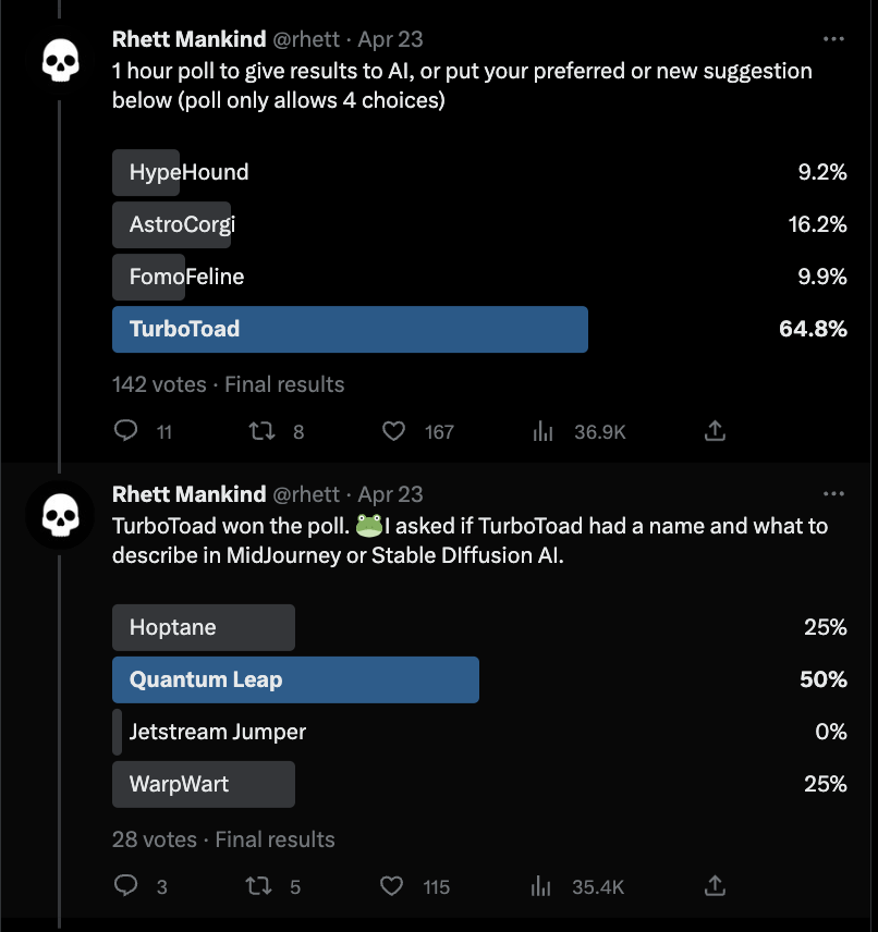 Platform on Twitter: "3/ ChatGPT's first advice? Flesh out the concept. Thus, TurboToad was born ...