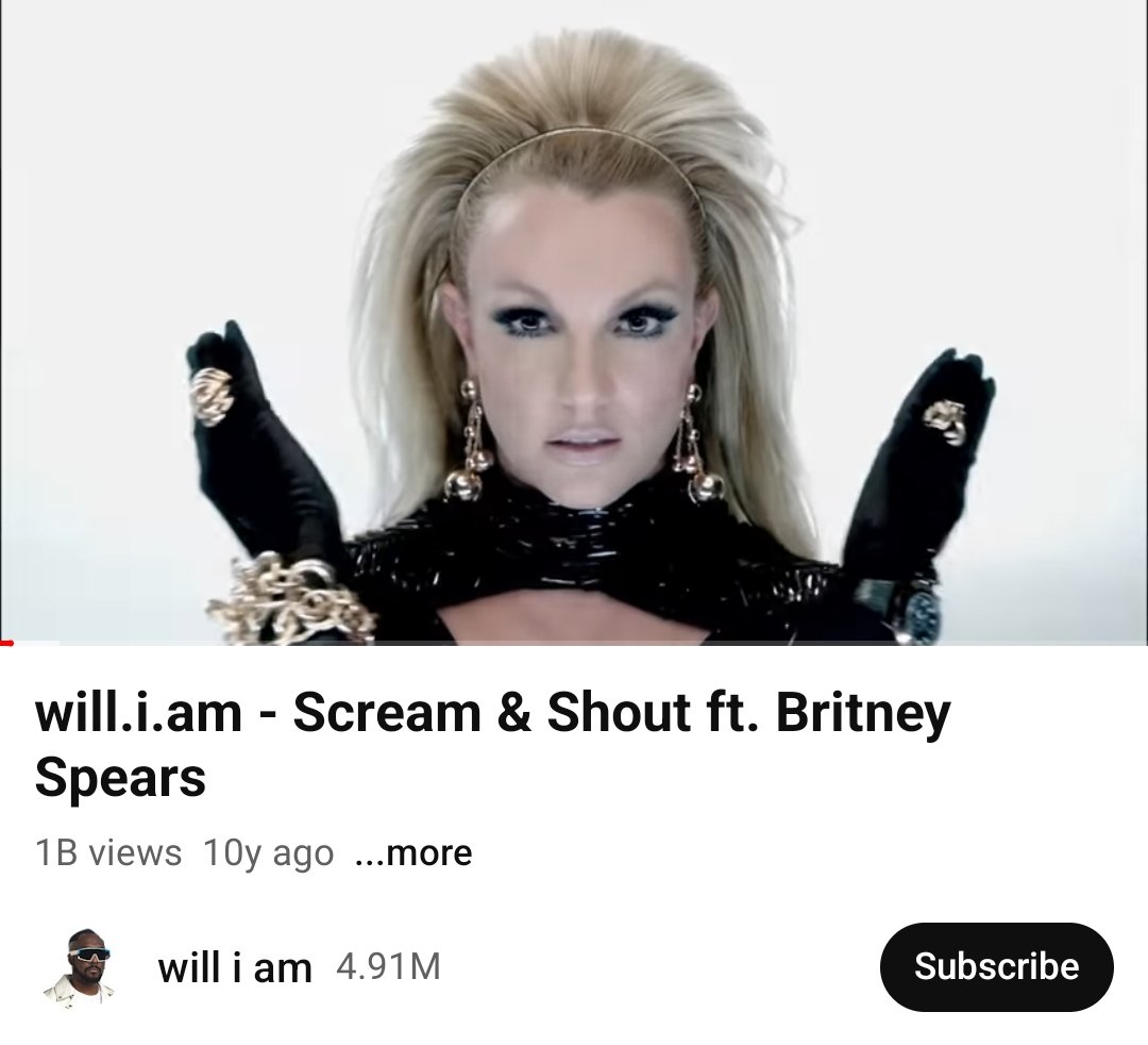 Promo Spears on Twitter: "Scream & Shout by William and Britney Spears has surpassed one billion ...