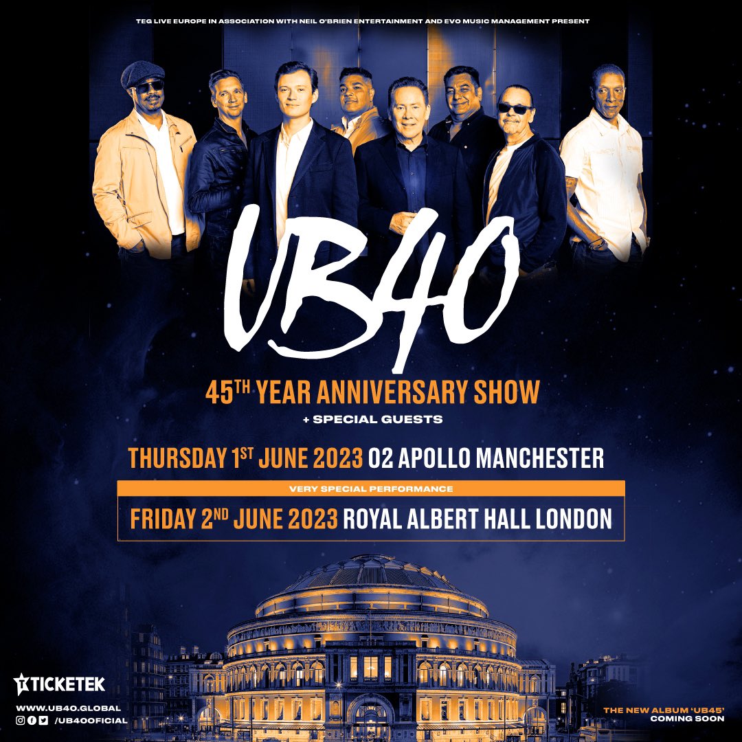Royal Albert Hall on Twitter: "Less than a month to go until UB40's 45th anniversary show 🌞 ...