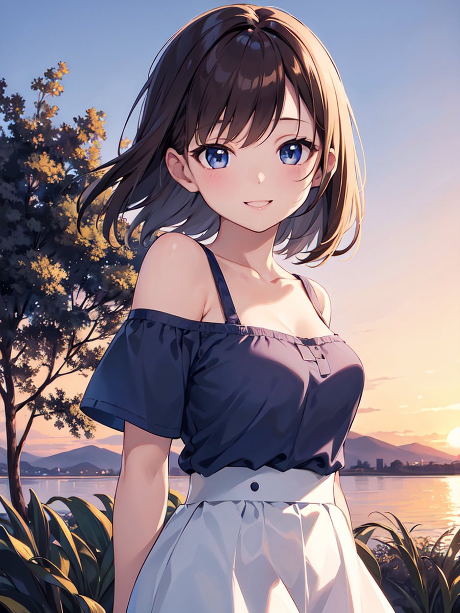 しりうすaiイラスト練習中 On Twitter 皆様こんばんはー!😆 しばらく肩出しにハマりそうです😊 Aiart