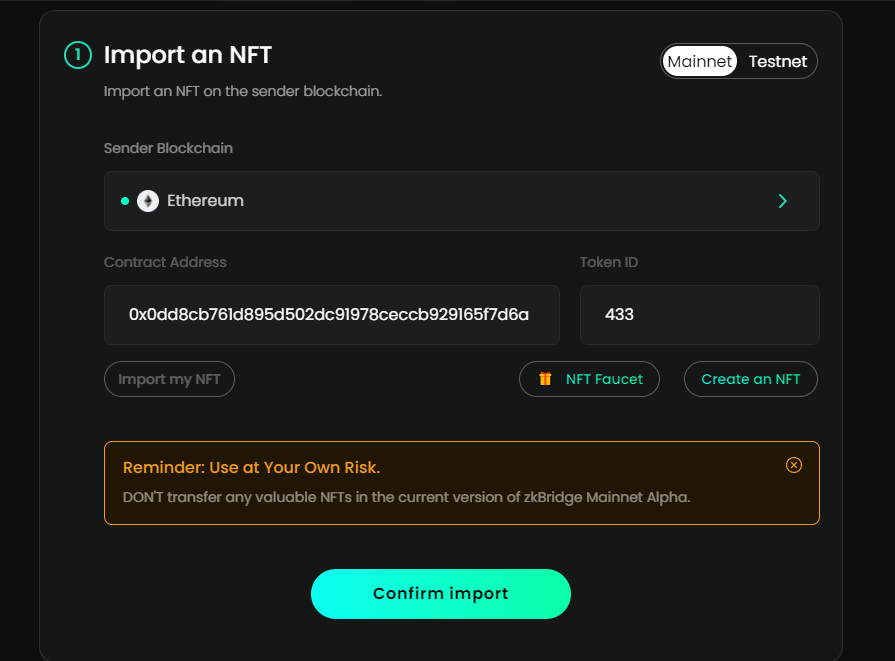 Greta008 on Twitter: "任务七：Transfer a Loyalty Program NFT ①进https://zkbridge.com/nft ②选eth链选这个nft ...