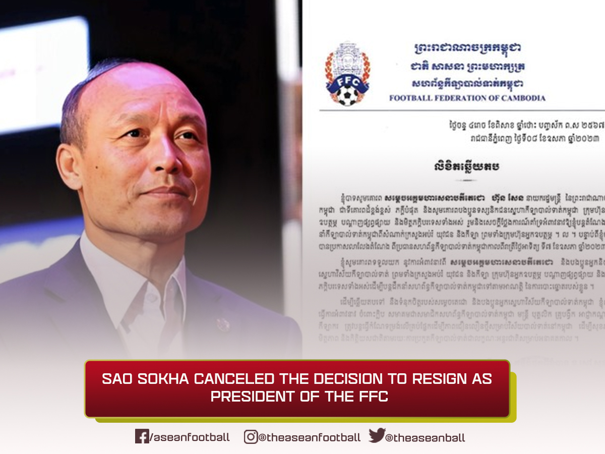 ASEAN FOOTBALL on Twitter: "🇰🇭 After the President of the Football Federation of Cambodia, Sao ...