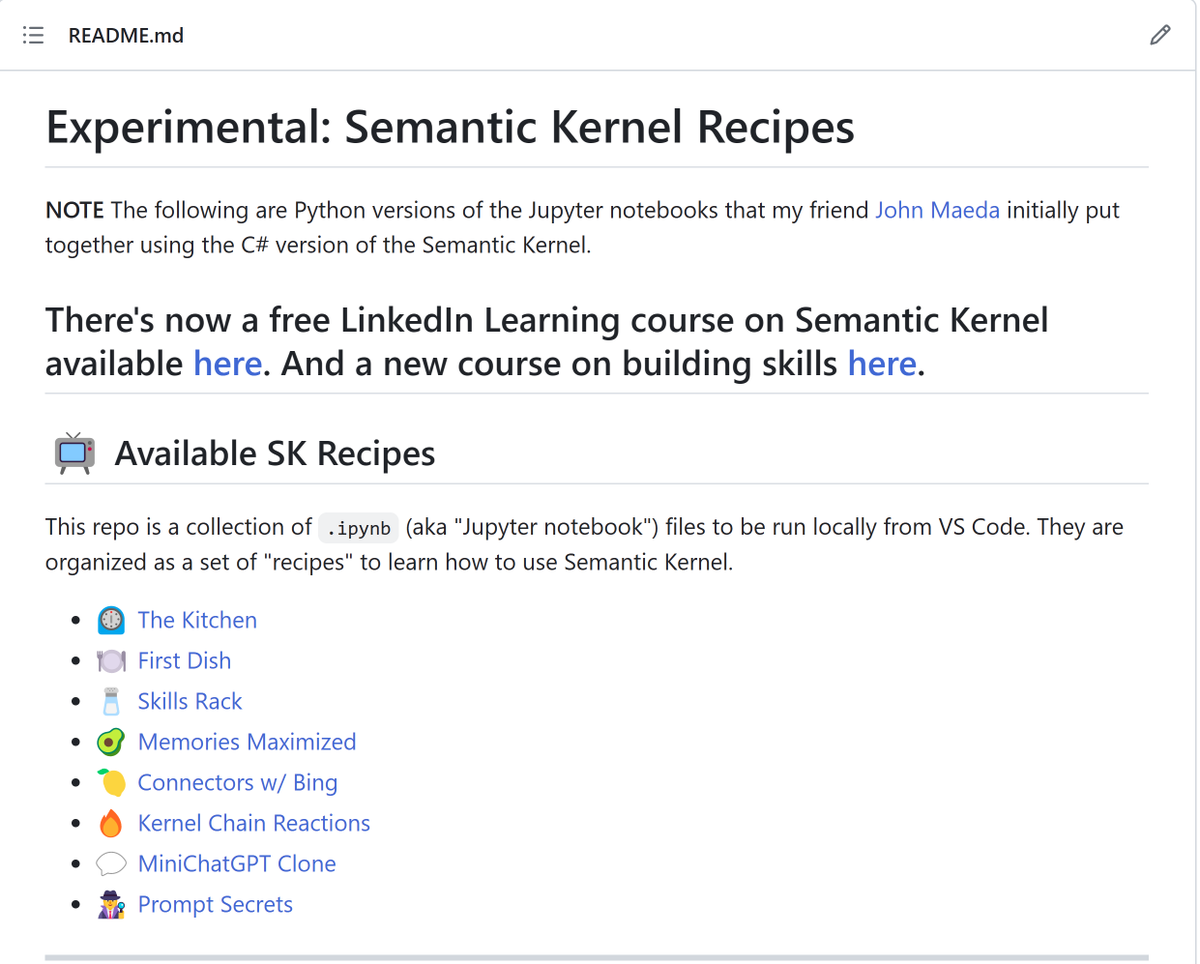 Alex Chao on Twitter: "📢 Love my friend @johnmaeda's recipes with the Semantic Kernel but not a ...