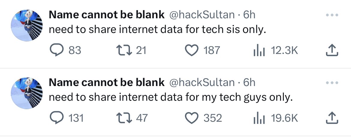 Name cannot be blank on Twitter: "Which one should we do first asap ...
