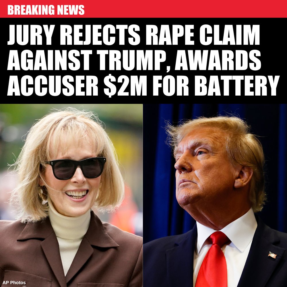NEWSMAX on Twitter: "BREAKING: A jury has rejected a writer’s claim that Donald Trump raped her ...