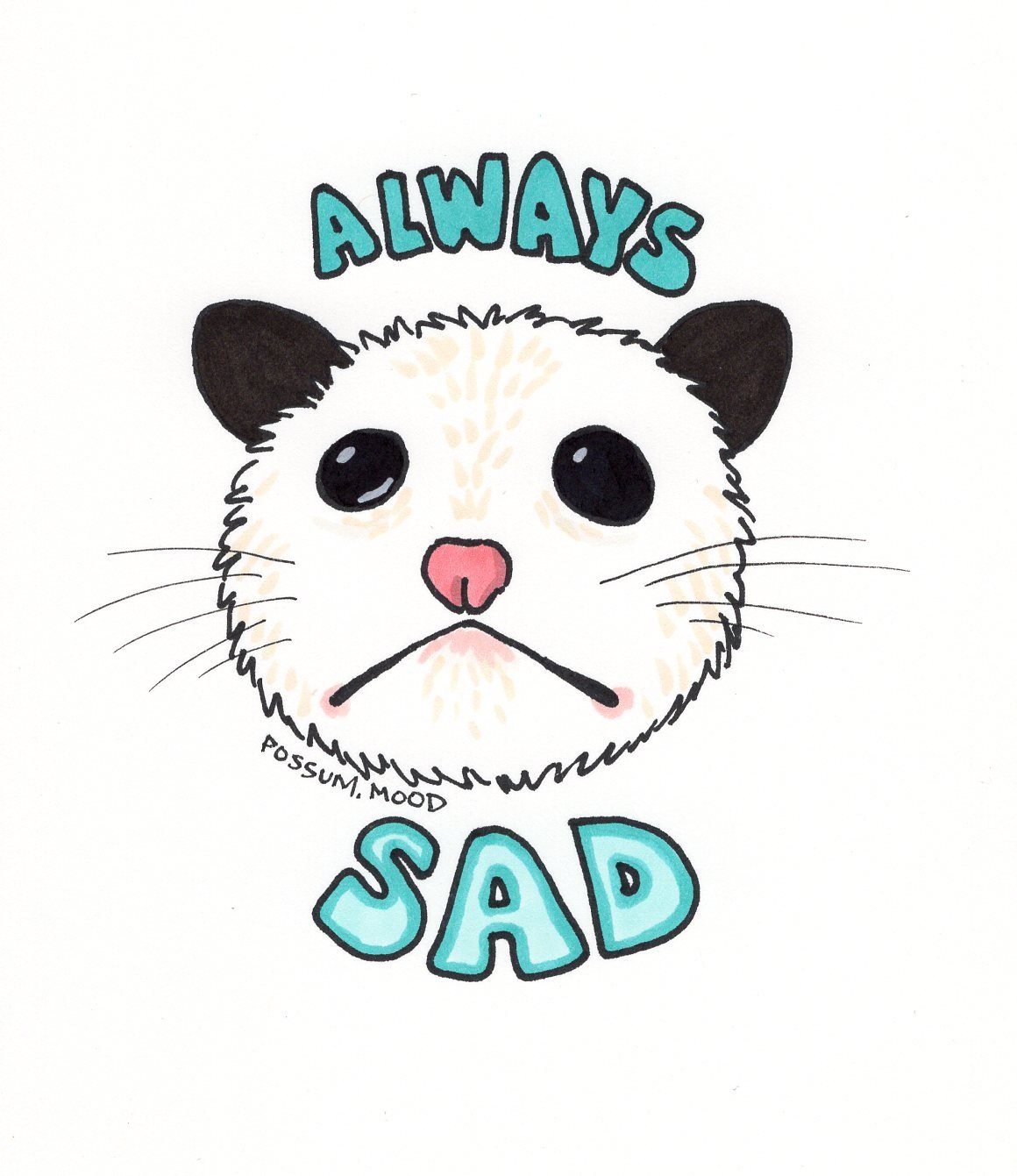 Sad Cute Animal Drawing