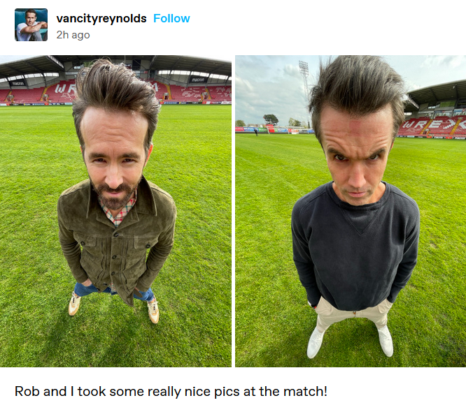 Ada 🌻🦉 on Twitter: "why is ryan reynolds posting no bitches megamind ass pics of himself and rob ...