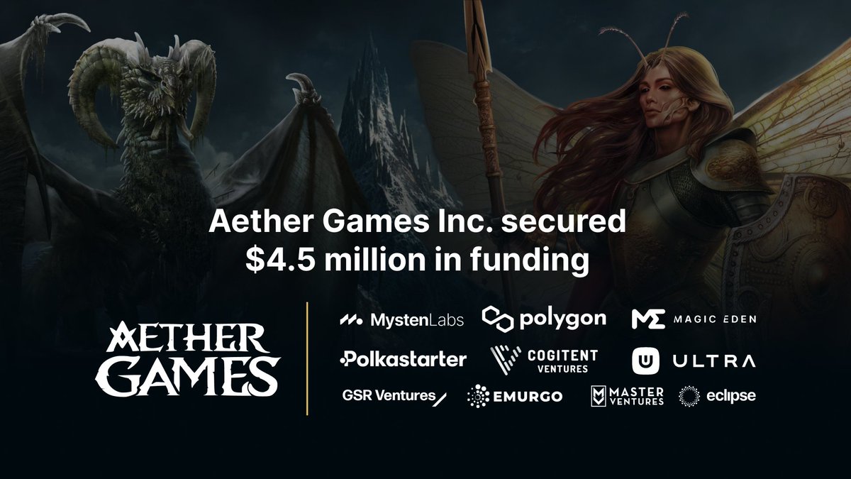 Aether Games - CoE Open Beta LIVE🟢 on Twitter: "⚔️Aether Games raised $4.5M to support the ...