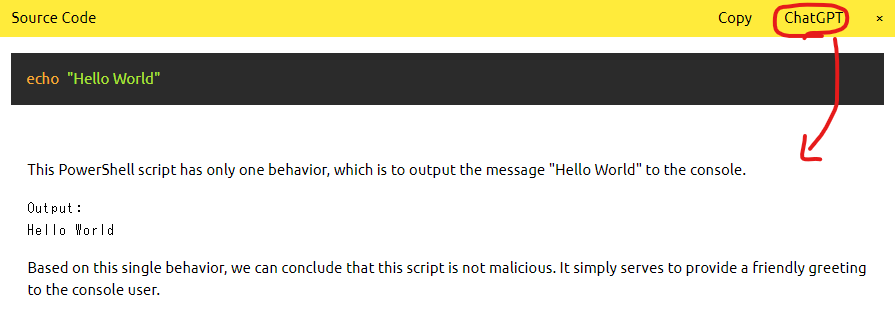 Shøta Shinogۜi🔑 on Twitter: "PowerShell解析ツール #z9 をChatGPT対応にしました。 ShinoBOT.ps1の解析結果もついでに載せておきます ...