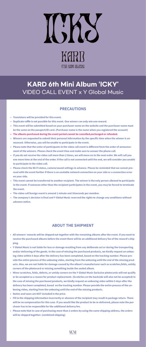 Aliyanna⁷ on Twitter: "RT @yglobalmusic: KARD 6th Mini Album 'ICKY' VIDEO CALL x Y Global Music ...
