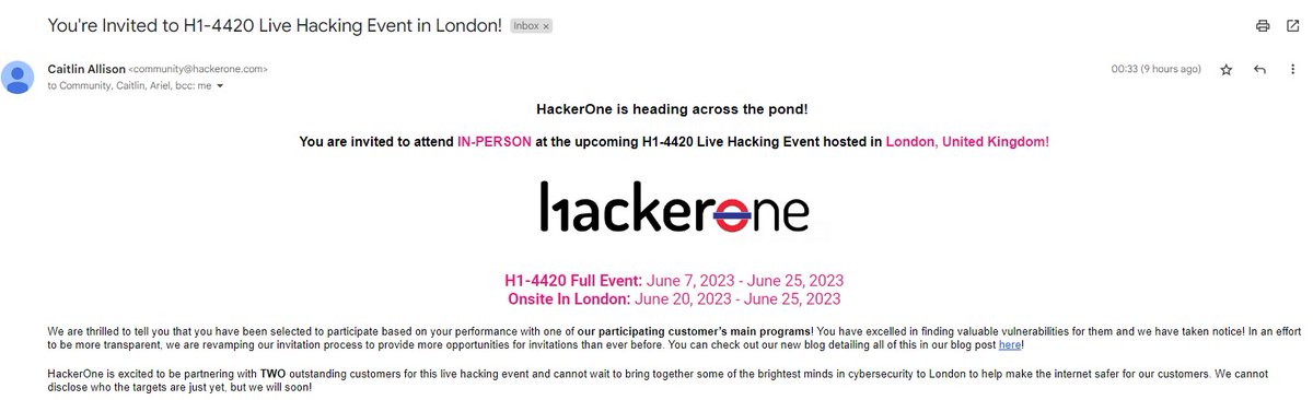 badcracker on Twitter: "Unfortunately, I won't be able to participate in the H1-4420 Live ...