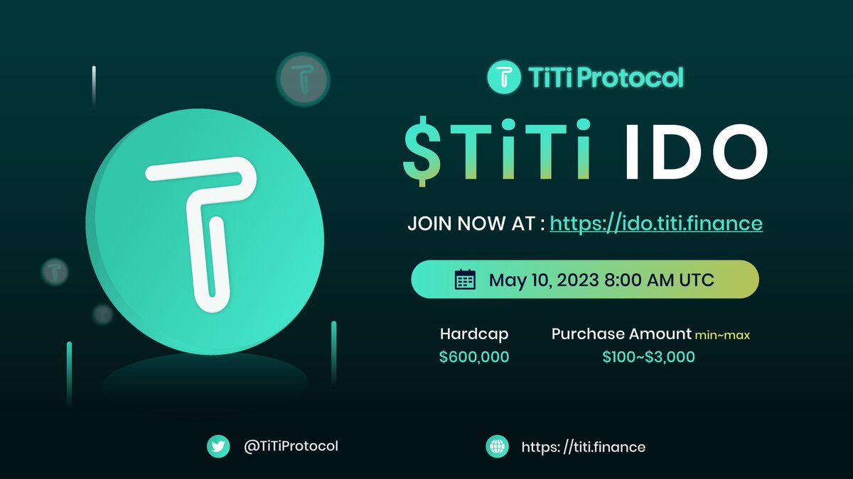 TiTiProtocol | Airdrop & IDO Is On The Way on Twitter: "🙌 $TiTi #IDO is live now! Join us now at ...