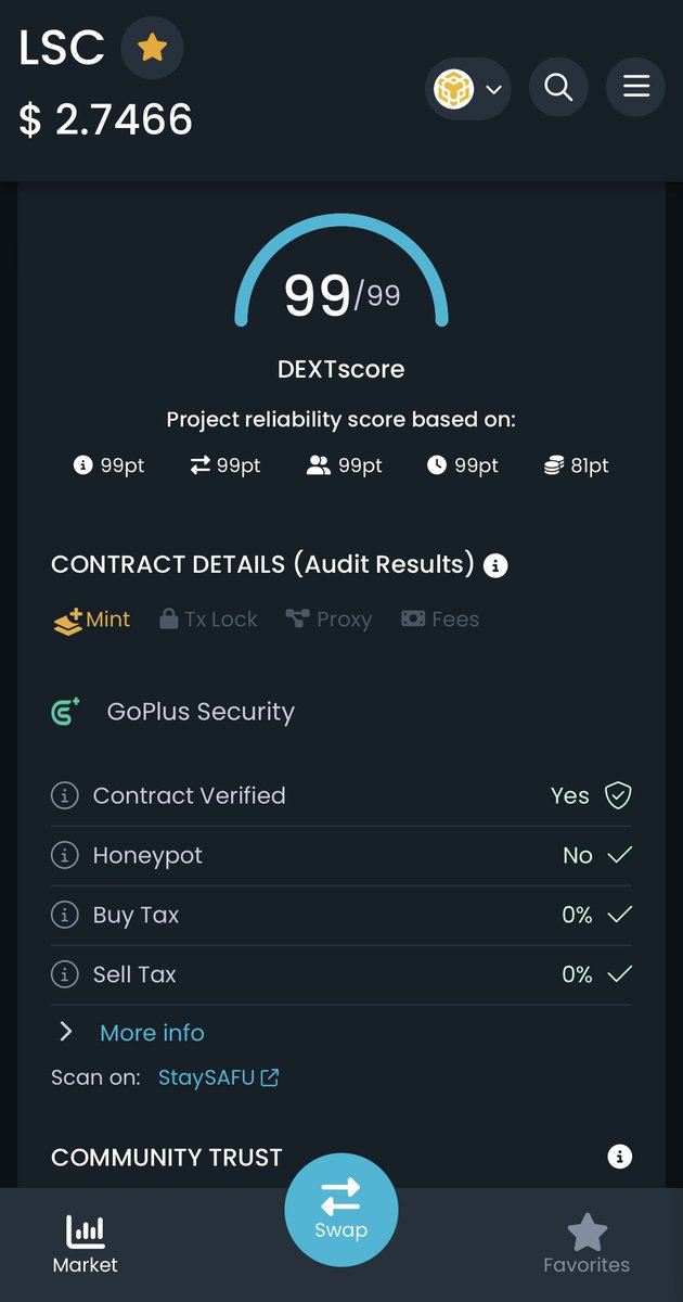LS TRADE on Twitter: "$LSC +100% in 3days 🚀 And scores 99/99 on @DEXToolsApp @MEXC_Global ...