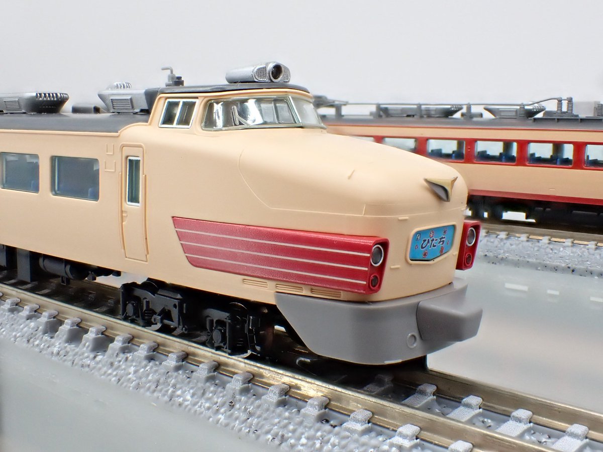 モケイテツ（公式） on Twitter: "【TOMIX】試作品情報5 485系 ひたち（ひげ無し•赤+クリーム帯スカート） #静岡ホビーショー にて展示 製品詳細 https ...