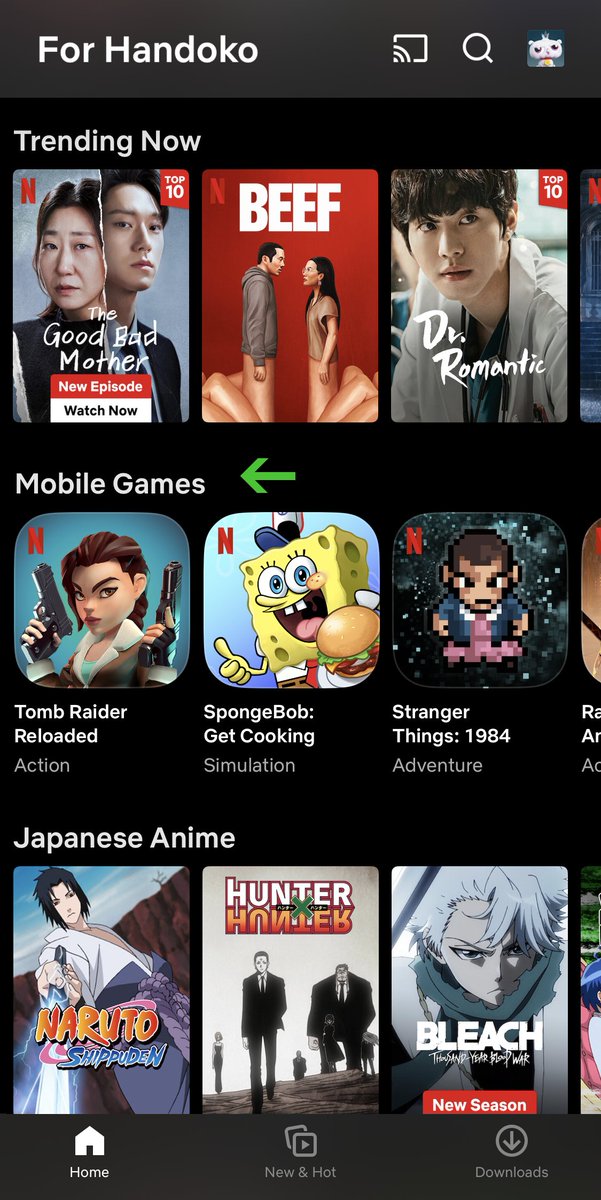 Handoko Tjung on Twitter: "Cara aksesnya: Tinggal buka aplikasi Netlix dan ketik “games” di ...